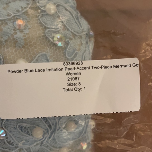 La Femme | Dresses | Powder Blue Lace Pearlaccent Twopiece | Poshmark